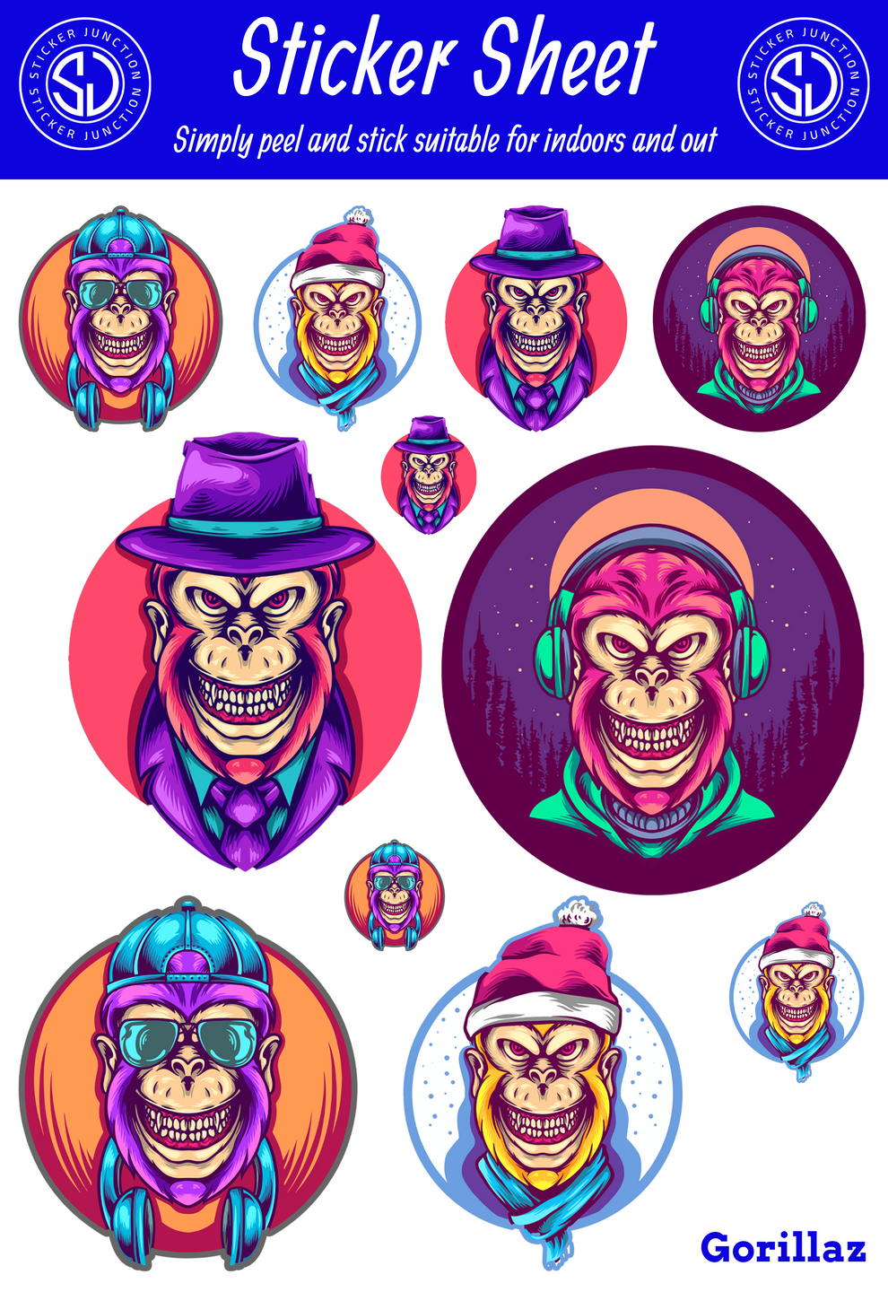 Gorillaz Themed Sticker Sheet – the sticker junction au