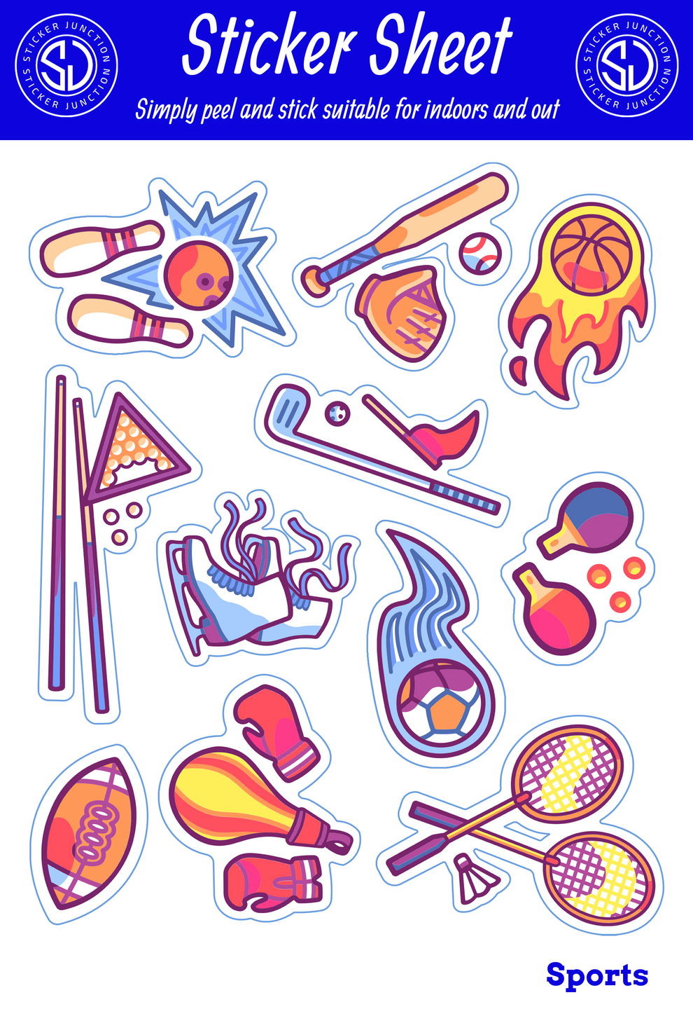 Sports Themed Sticker Sheet – the sticker junction au